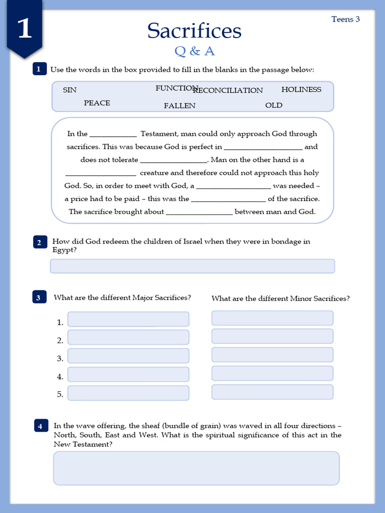 Understanding Old Testament Sacrifices | PDF | Sacrifice | Jesus