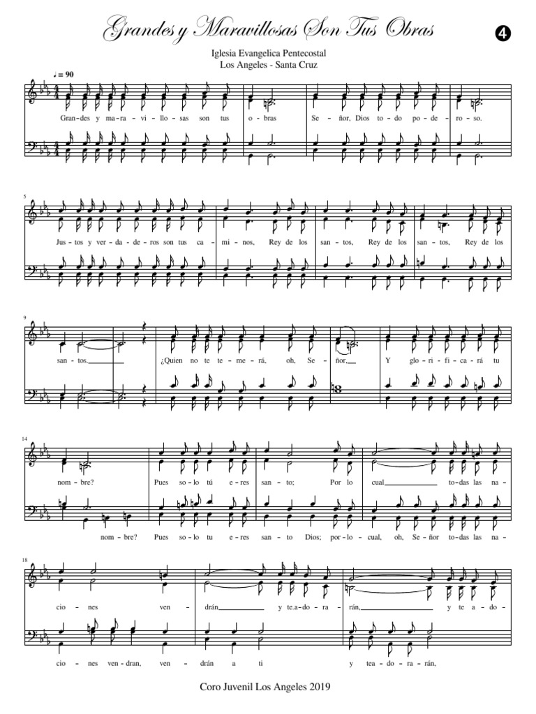 4 Grandes y Maravillosas Son Tus Obras Ok | PDF