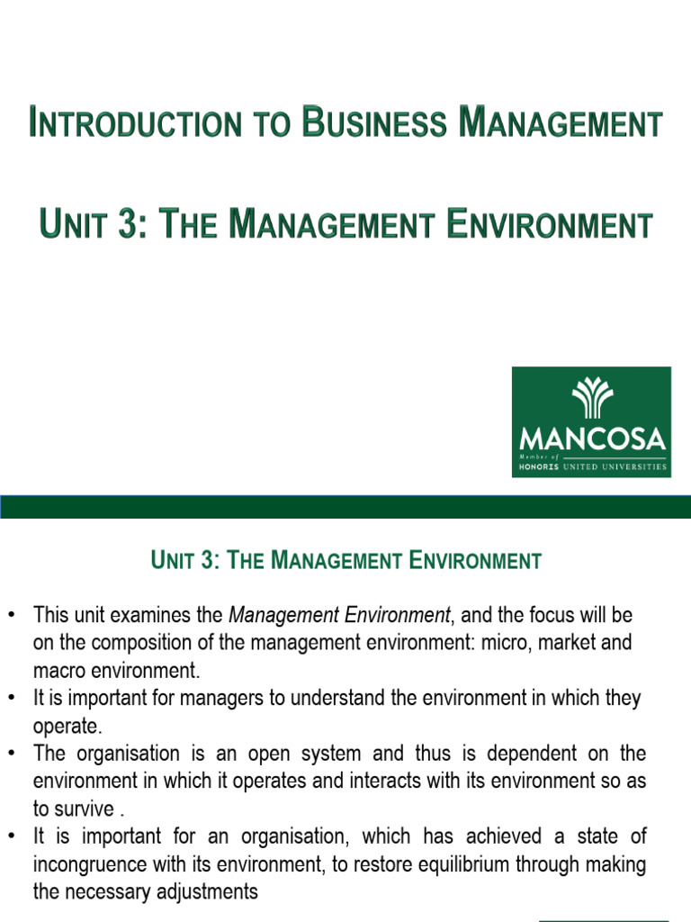5-9-22 IBM - UNIT 3 The Management Environment PDF | PDF | Economies ...