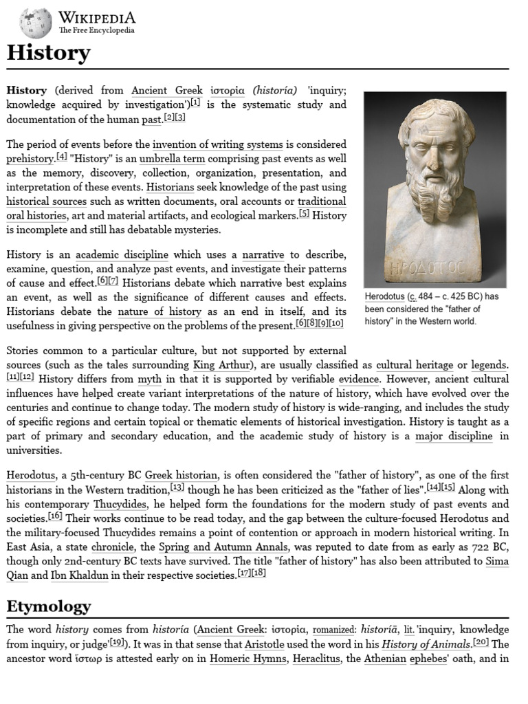 History - Wikipedia | Download Free PDF | Historian | Social History
