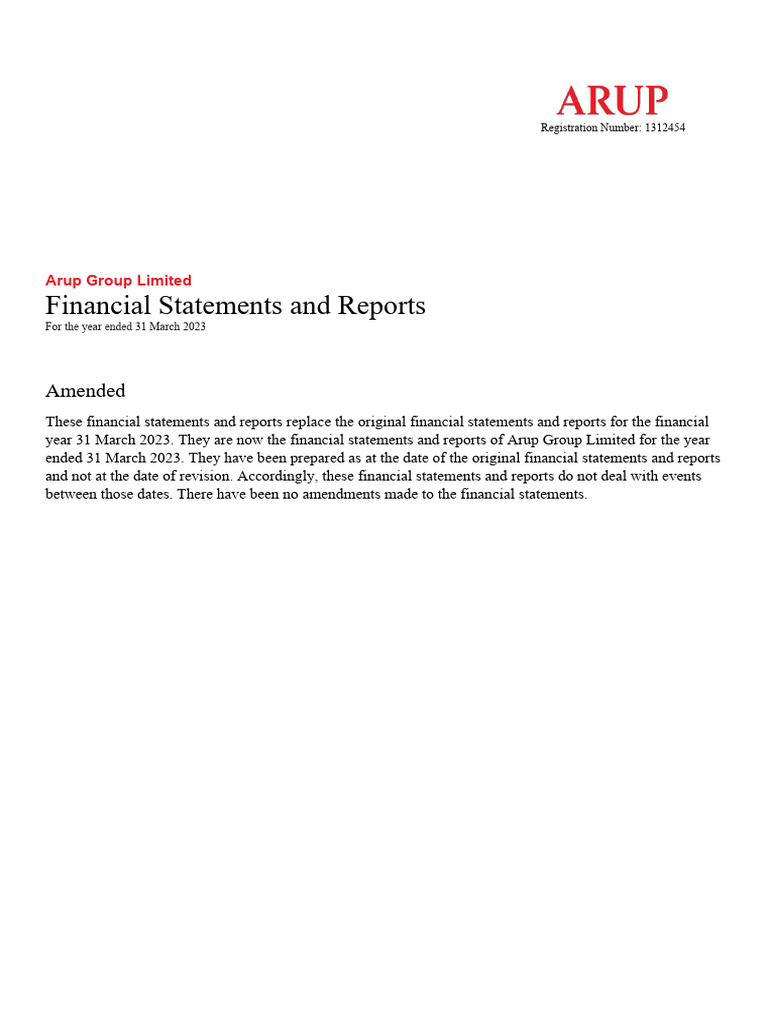 arup-financial-statement-2023 | Download Free PDF | Sustainability | Risk
