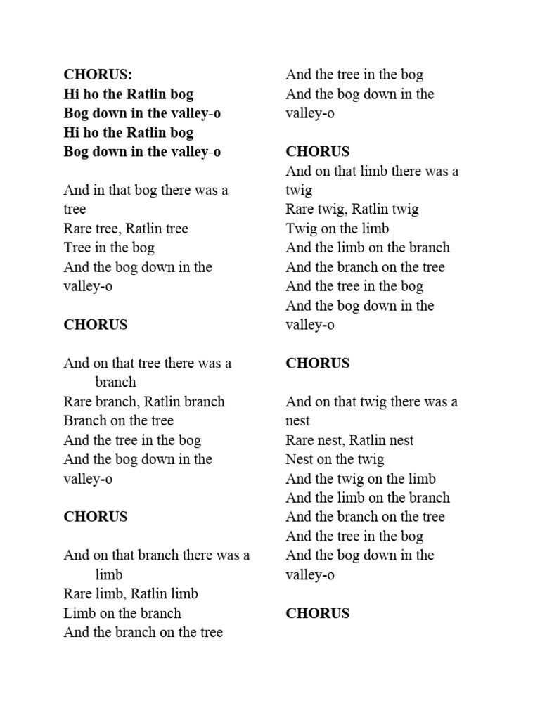 Ratlin Bog Song Lyrics and Structure | PDF