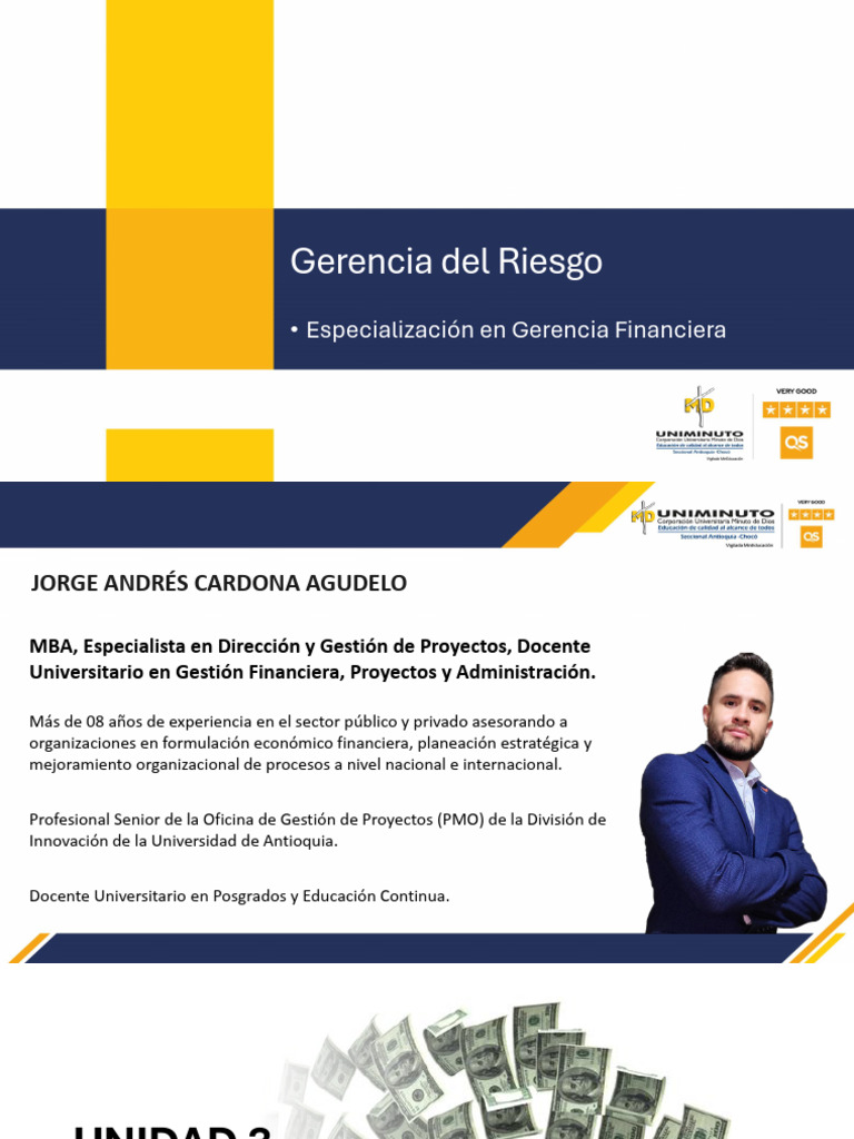 Gerencia de Riesgos Unidad 3 | PDF | Liquidez de mercado | Roca del norte