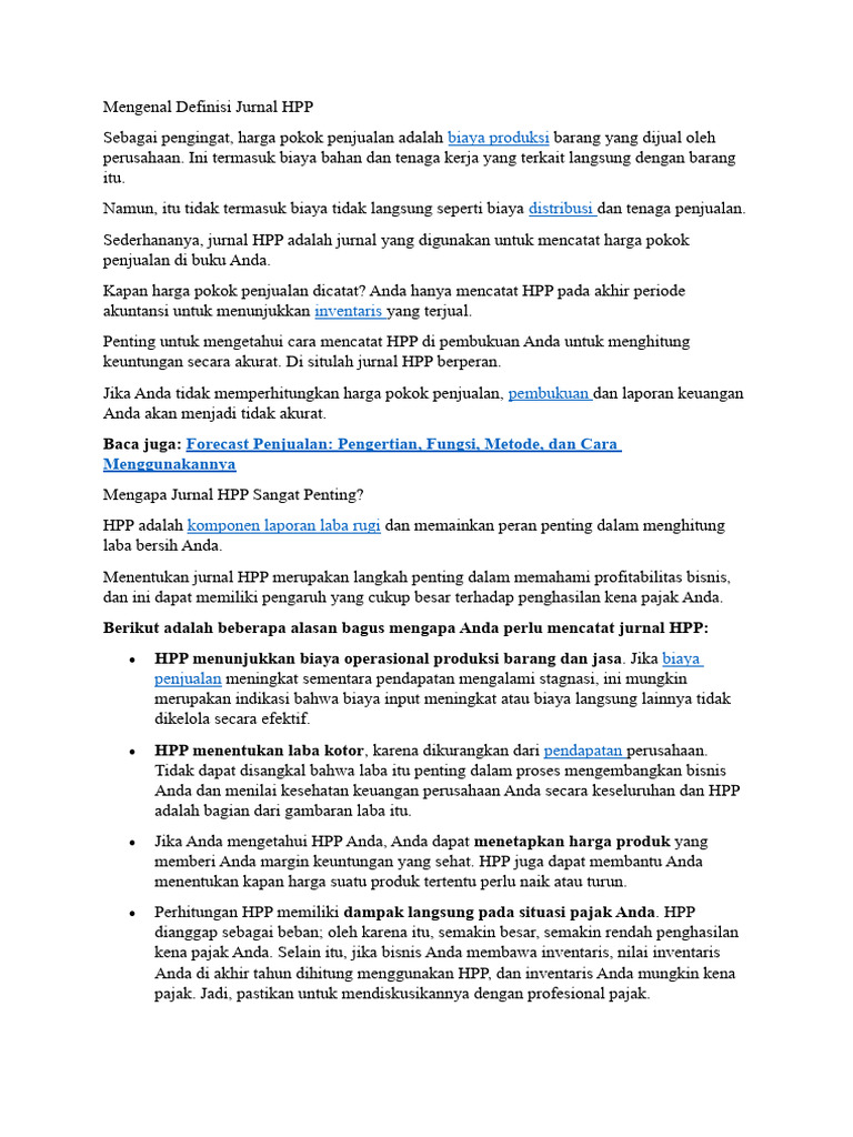 Mengenal Definisi Jurnal HPP | PDF