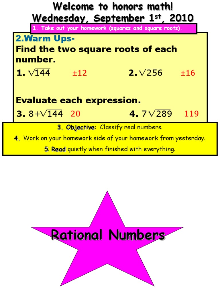 Classifying Real Numbers | PDF | Rational Number | Numbers