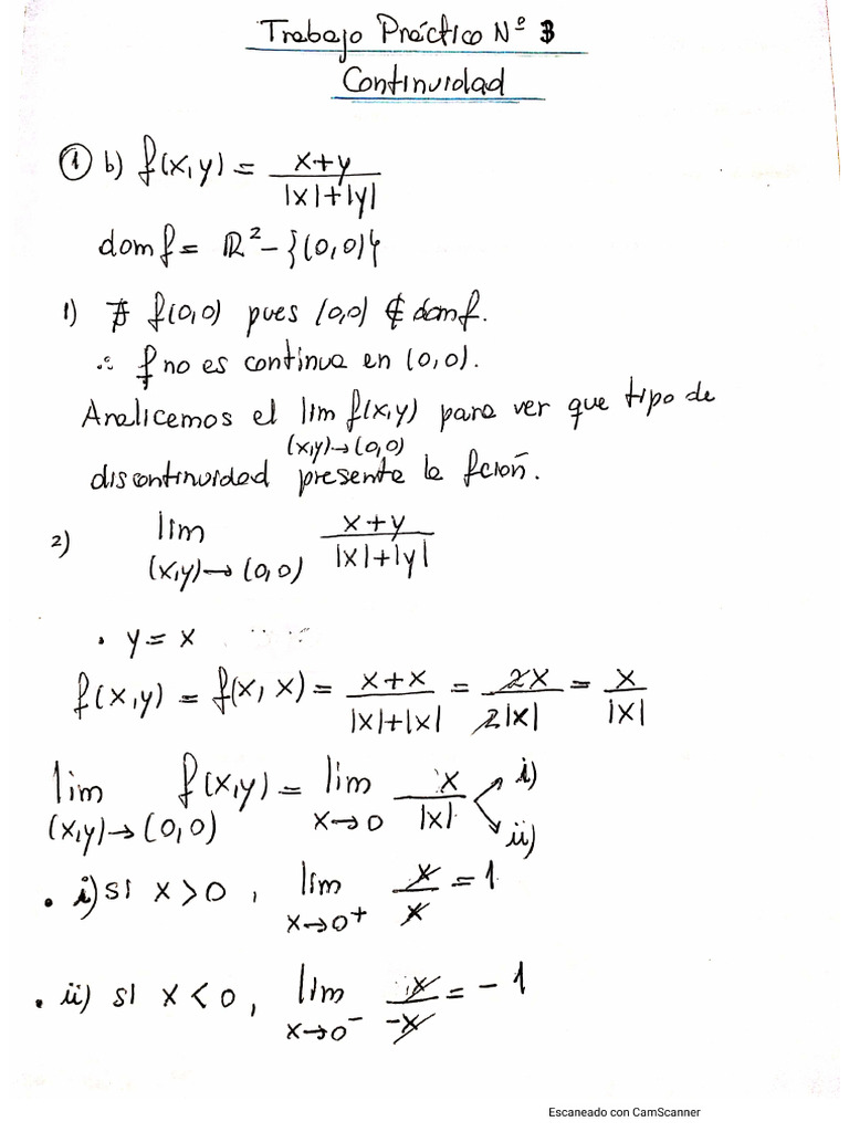 Trabajo Práctico N°3. Continuidad | PDF