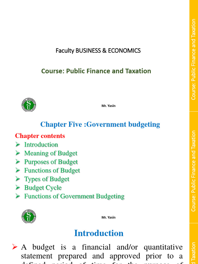 Chapter Five .Government Budgeting | PDF | Public Finance | Budget