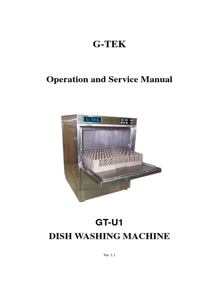 G-tek-GT-U1-Manual-Dish Washer | PDF | Valve | Dishwasher