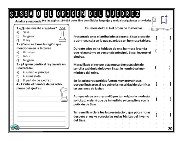 Sissa o El Origen Del Ajedrez | PDF