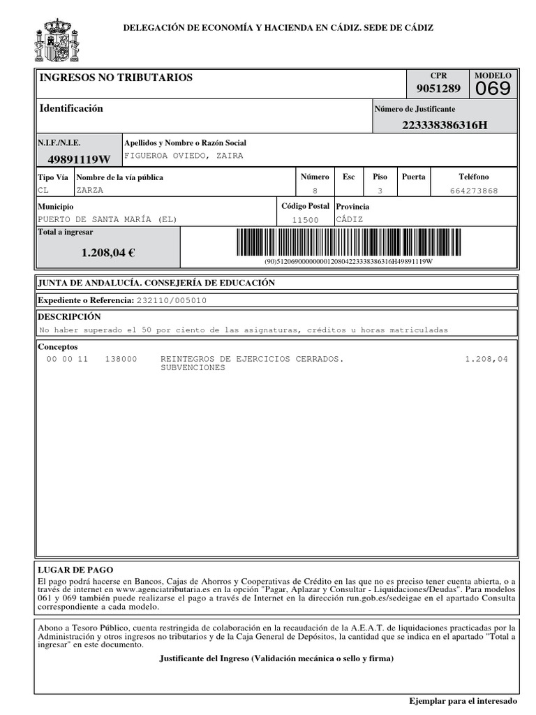 232110_005010_carta_de_pago_069_inicio | PDF | Dinero | Economias