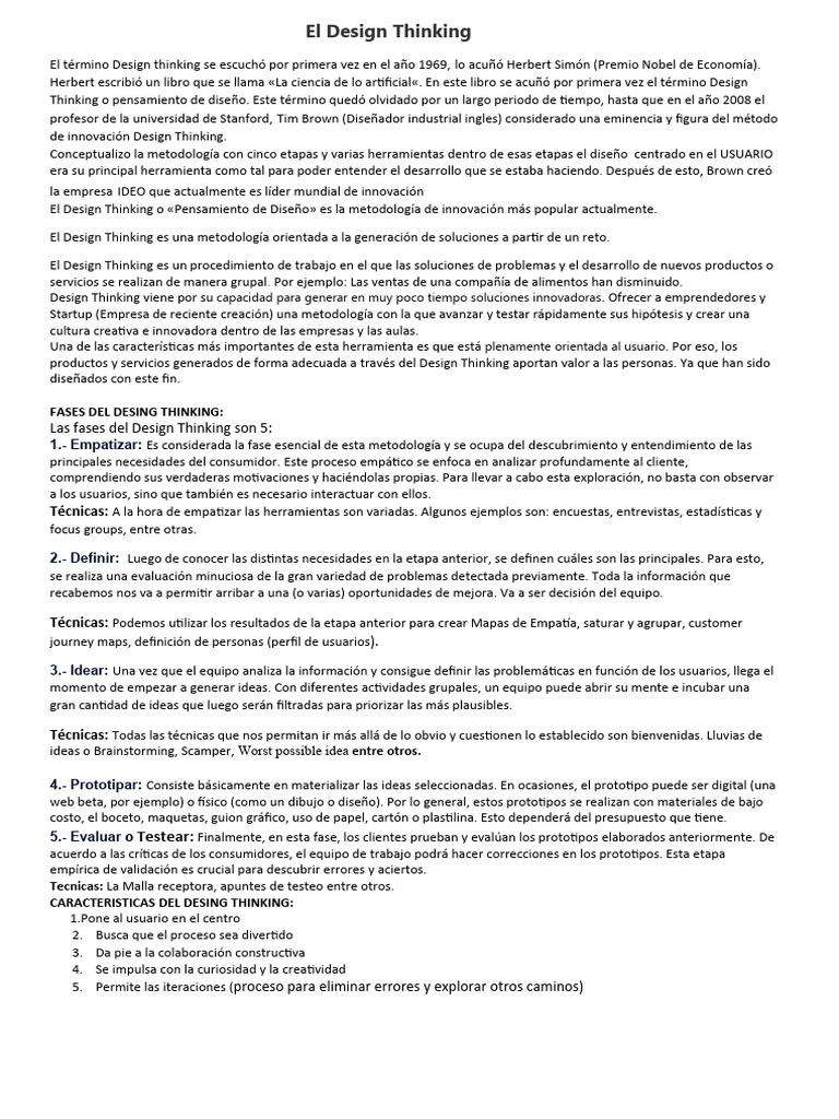 El Design Thinking | PDF | El pensamiento de diseño