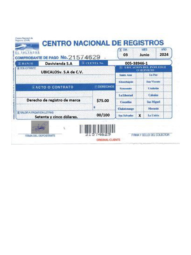 Comprobante de pago CNR | PDF