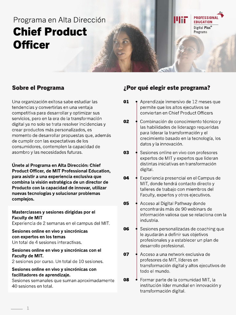 MITPE Brochure CPO ESP | PDF | Innovación | Diseño