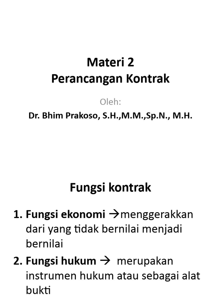 Materi II Perancangan Kontrak | PDF