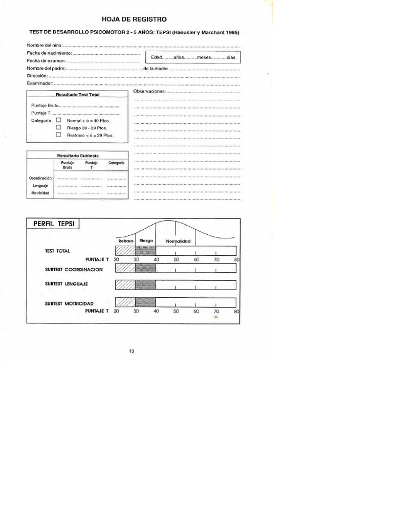 TEPSI Test de Desarrollo Psicomotor. Dos A Cinco Años 20190716-19467 ...