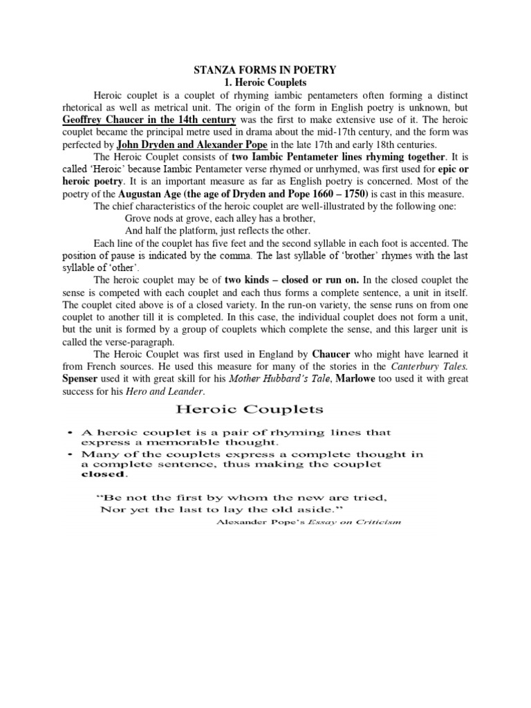 Stanza Forms | PDF | Poetry | Phonaesthetics