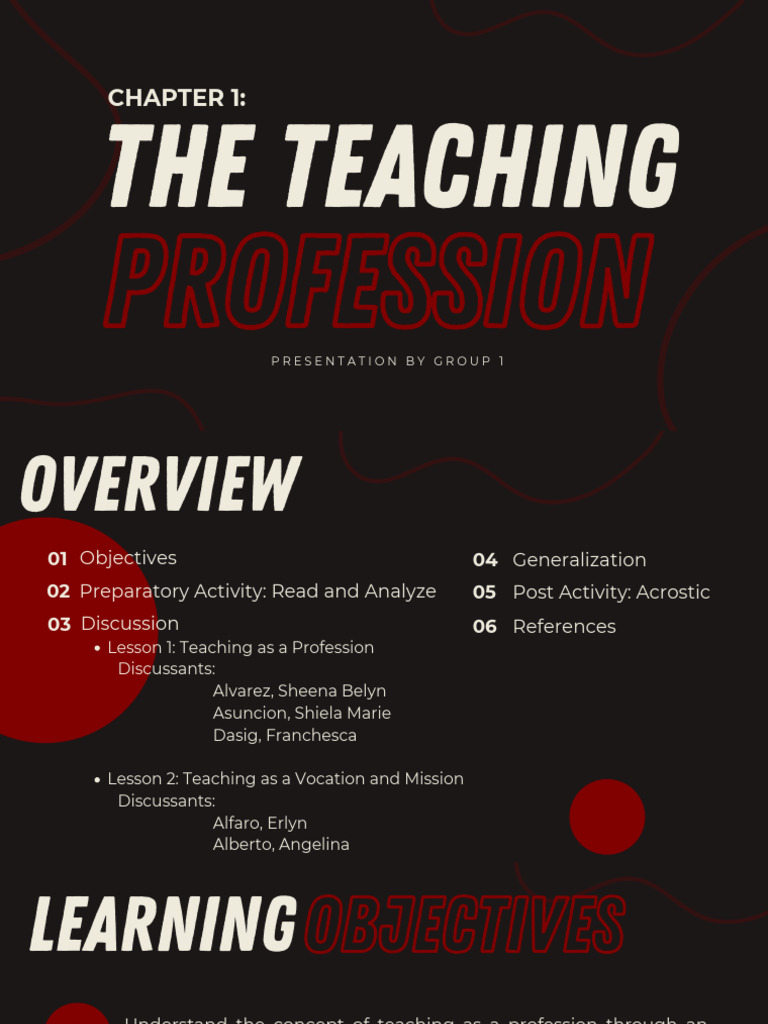 CHAPTER 1 - The Teaching Profession | PDF | Profession | Teachers