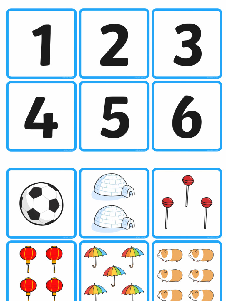 1-20 Number and Quantity Matching Cards Ver 2 | PDF