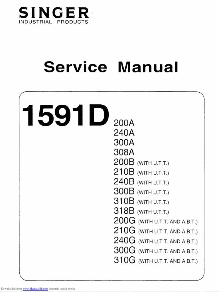 Singer 1591 D3 OOG ServManual en | PDF
