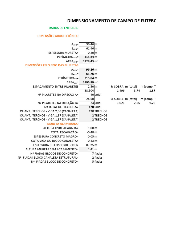Quadro Conc Form Aço - Campo Fut - Modelo | PDF | Flexão (Física ...