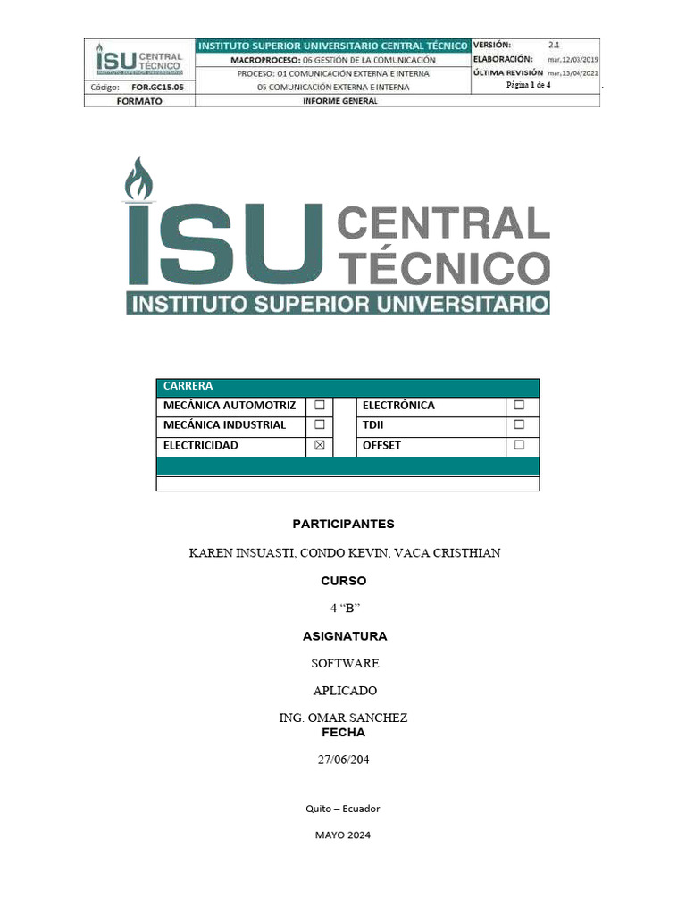 INFORME | PDF | Controlador lógico programable | Interfaz de usuario