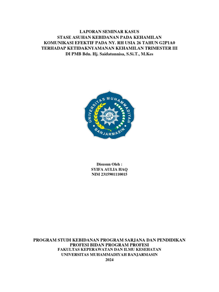 Syifa Aulia Haq - LAPORAN STASE ASUHAN KEHAMILAN | PDF
