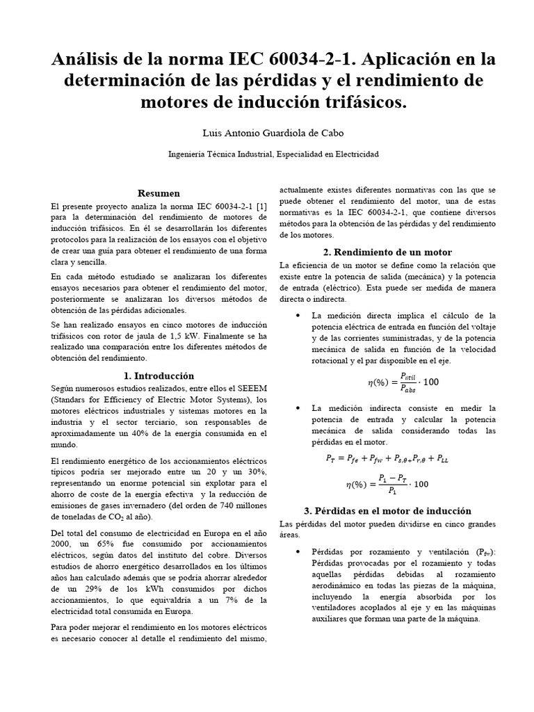 Analisi de La Norma IEC 60034 2 1 Aplica | PDF