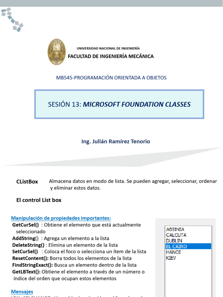 Sesion 14-Microsoft Foundation Classes | PDF | C ++ | Modelo de color Rgb