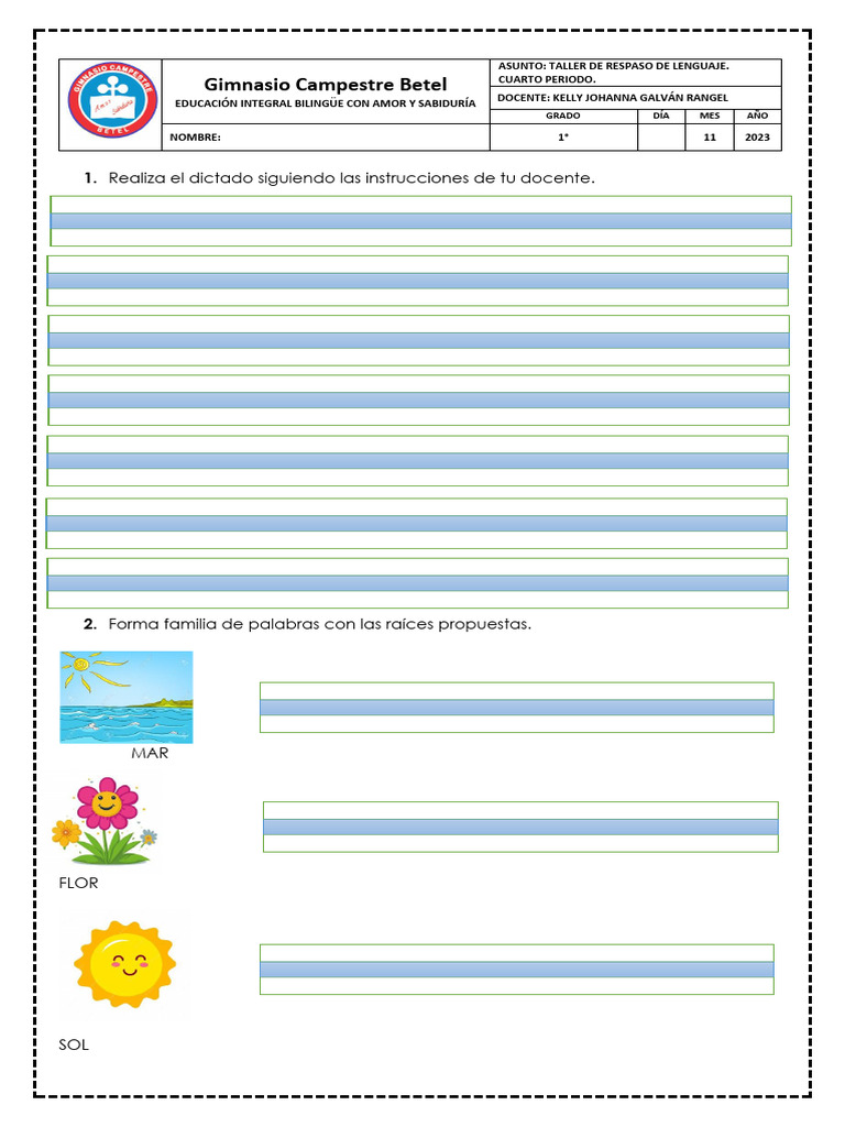 Taller de Repaso de Lenguaje 1° 4 Periodo | PDF