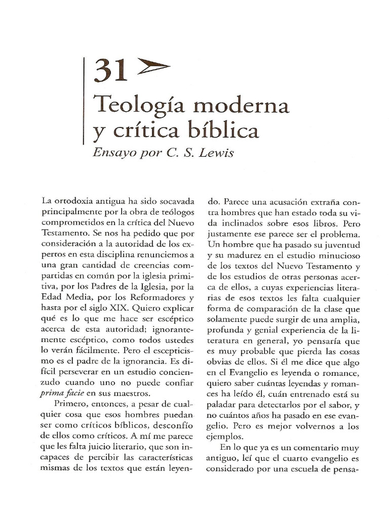 9 - Teología Moderna y Crítica Bíblica Lewis | PDF