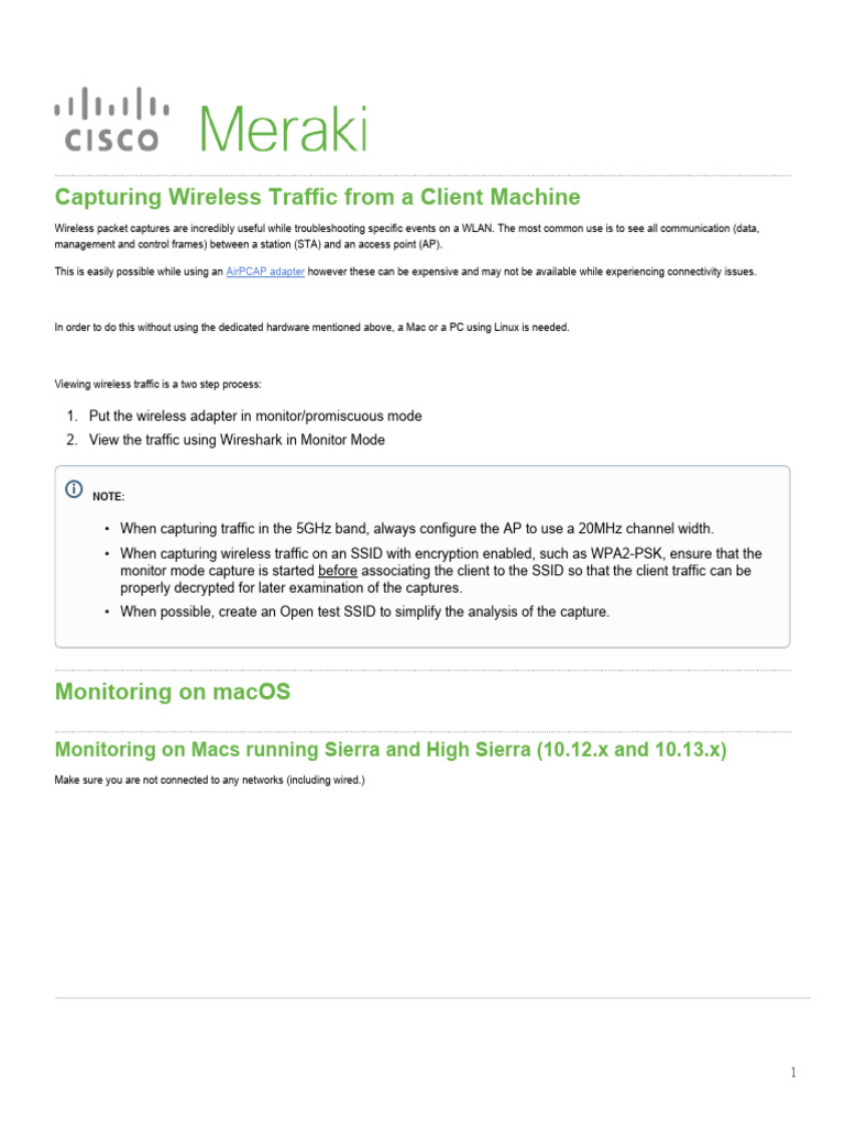 Wireless Traffic Capture Guide | PDF | Wi Fi | Computing