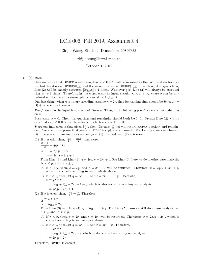 ECE 606, Fall 2019, Assignment 4: Zhijie Wang, Student ID Number: 20856733 Zhijie - Wang ...