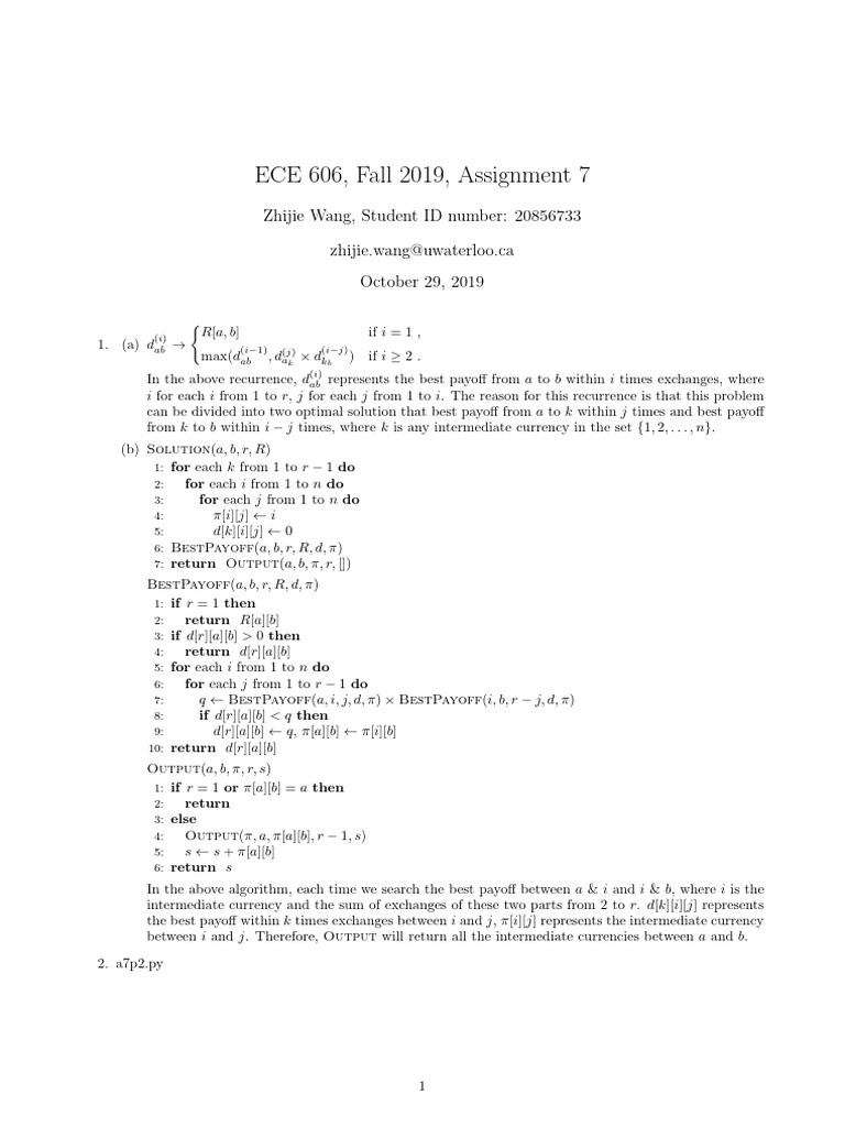 ECE 606, Fall 2019, Assignment 7: Zhijie Wang, Student ID Number: 20856733 Zhijie - Wang ...