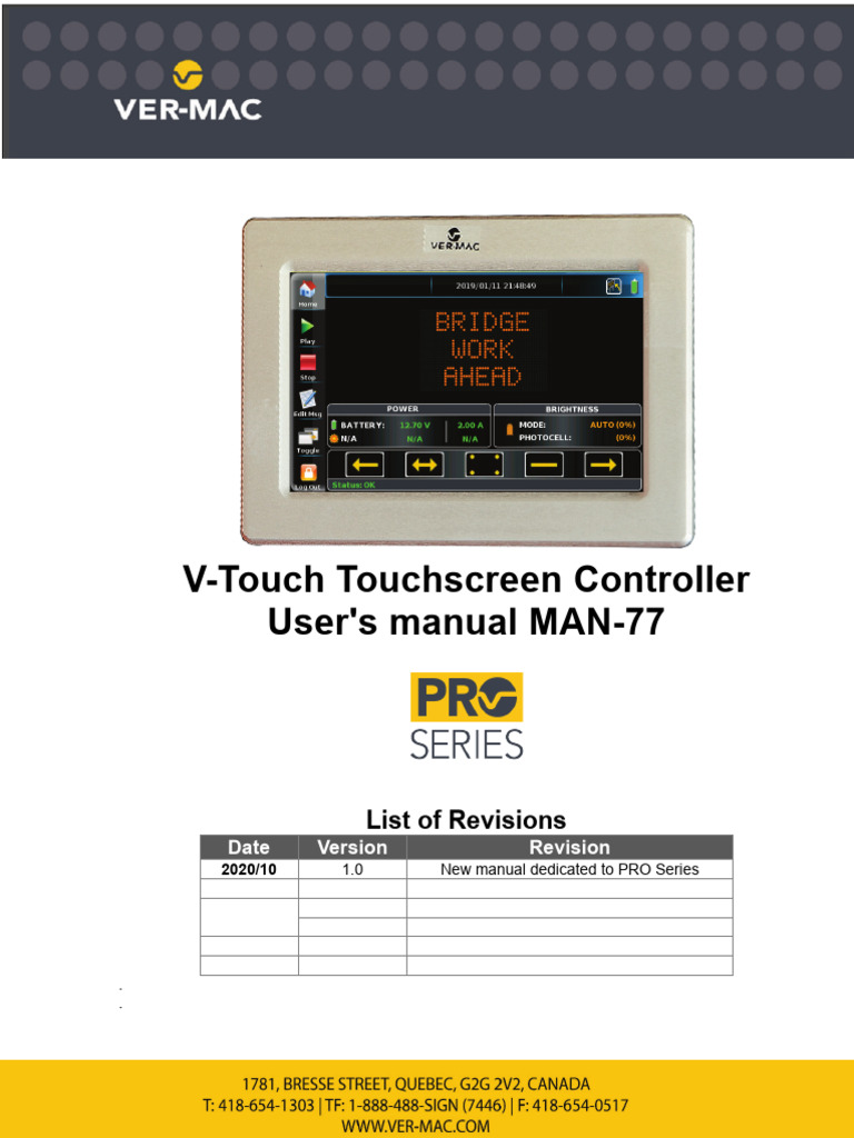 MAN 77 V TouchPROSeries UserManual | PDF | Icon (Computing) | Touchscreen