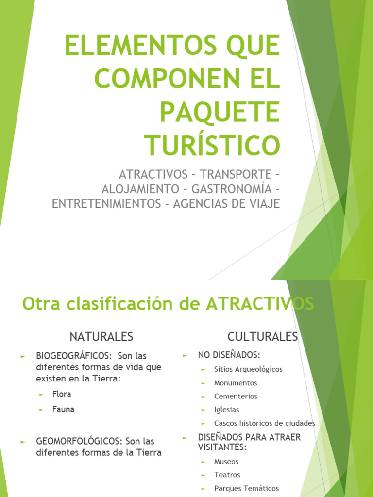 Elementos Que Componen El Paquete Turistico | PDF | Hotel | Turismo