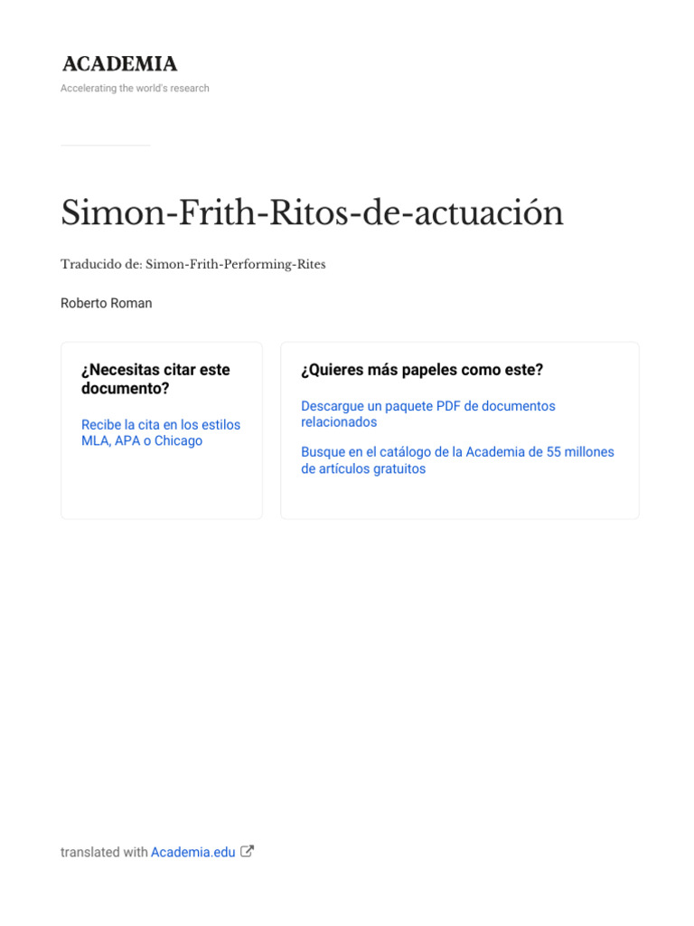Simon Frith Performing Rites Es | PDF | Estudios culturales | Amor