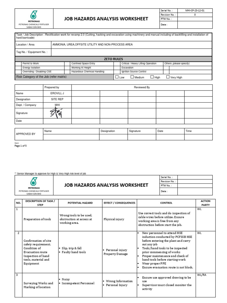 RECTIFICATION WORK FOR REVAMP 2.0 - (Excavation and Backfilling) | PDF