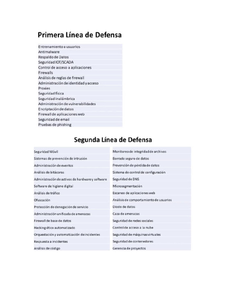 Lineas de Defensa | PDF