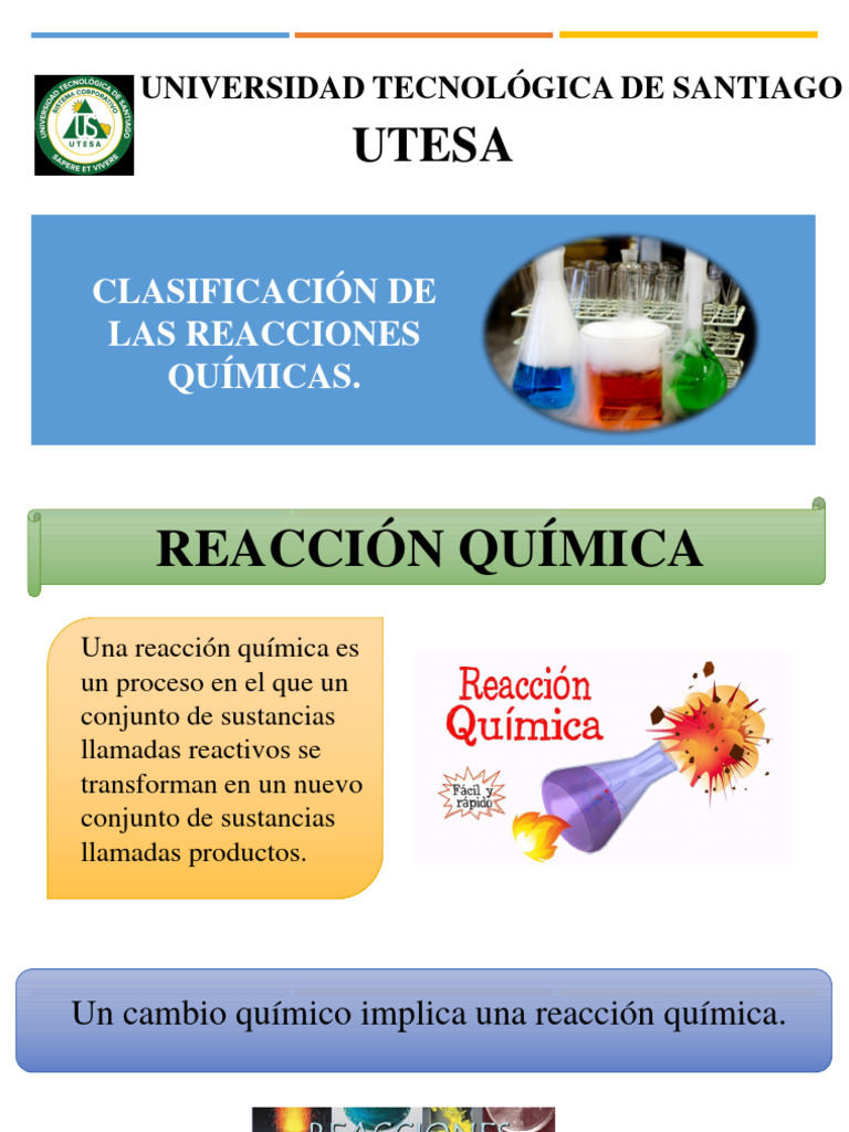 Reacciones Quimicas Diapositiva PDF | PDF