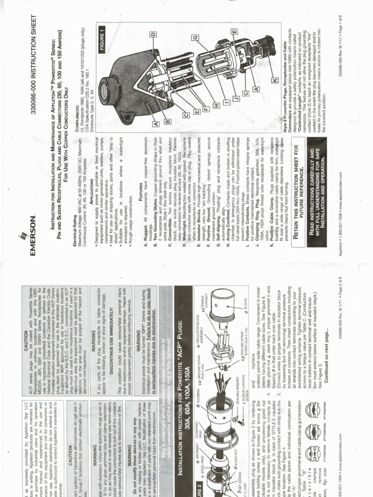 Catalogo Appleton Enchufe Trifasico | PDF