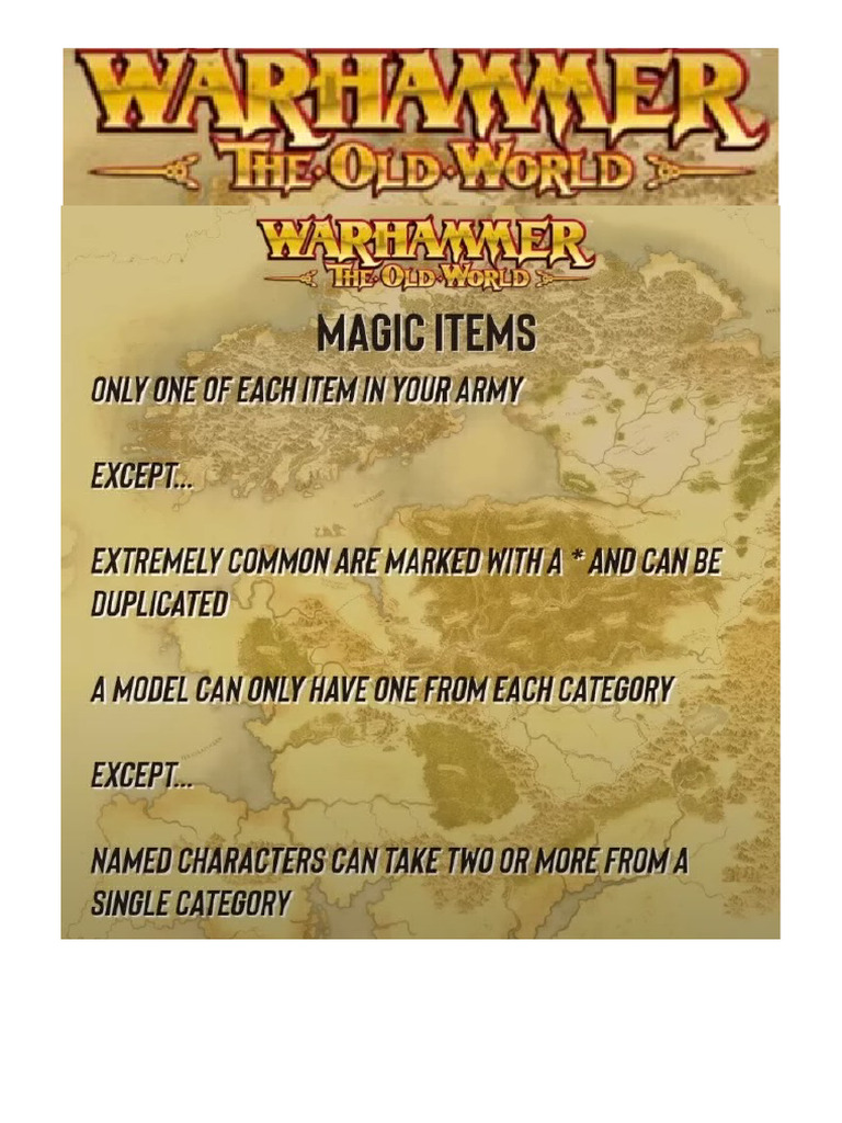 WToW - Core Rule Book Common Magic Items | PDF