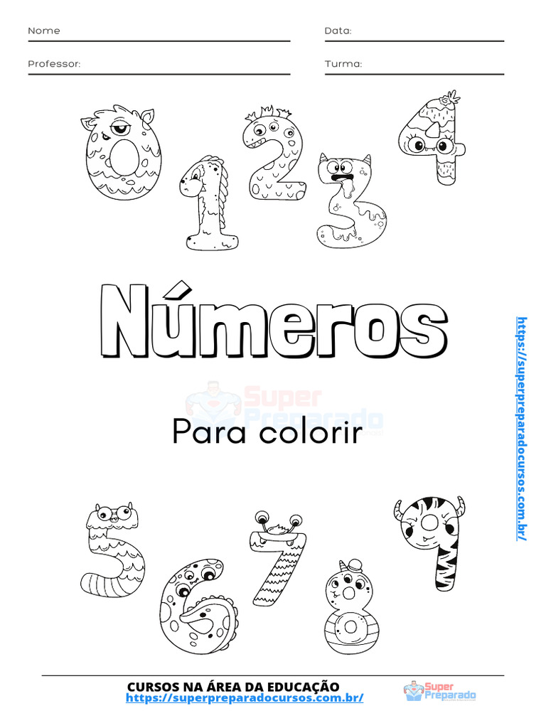 Números de 0 A 10 para Colorir. | PDF | Educação Especial | Educação ...