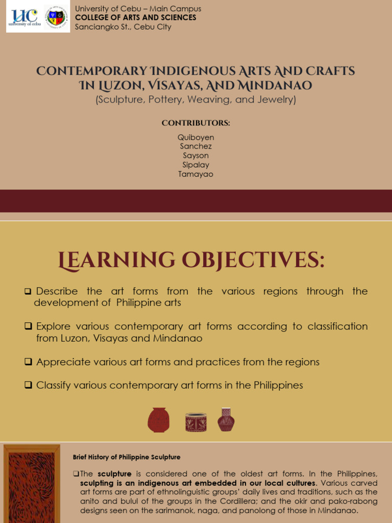 Contemporary Indigenous Arts And Crafts In Luzon, Visayas, And Mindanao ...