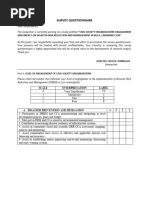 Survey Questionnaire - Disaster Awareness and Preparedness - Sti | PDF ...