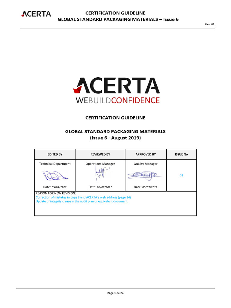 BRCGS PM Certification Guideline Rev 02 | Download Free PDF | Audit ...