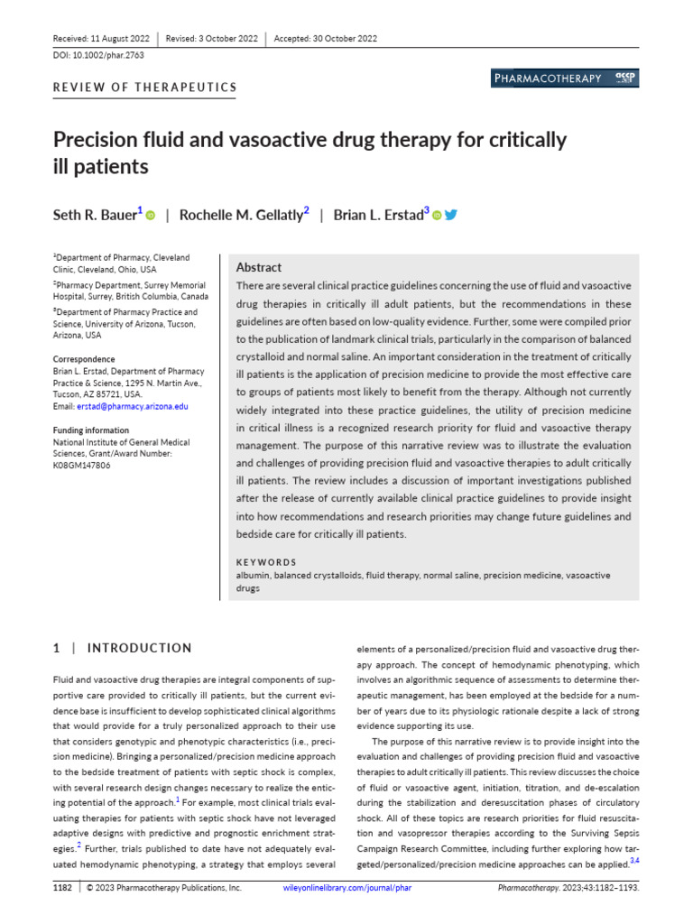 Phar 2763 | PDF | Sepsis | Shock (Circulatory)