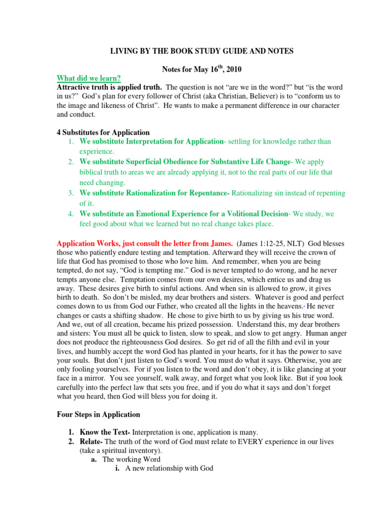 Living by the Book Study Guide | PDF | Bible | God