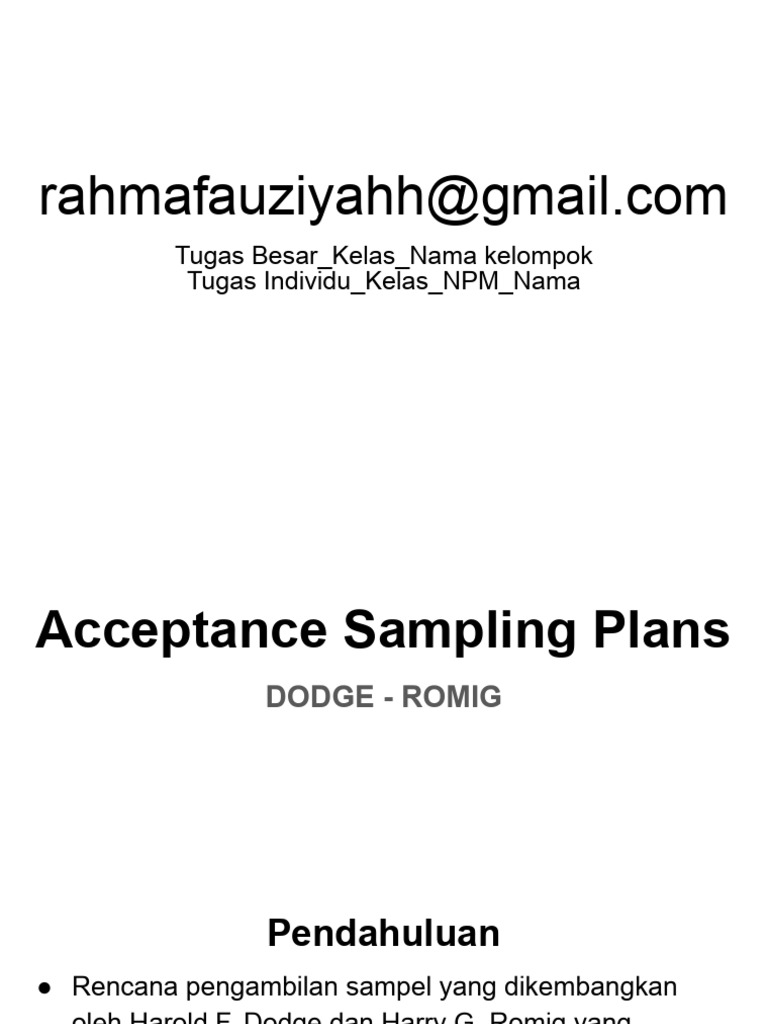Dodge Romig | PDF
