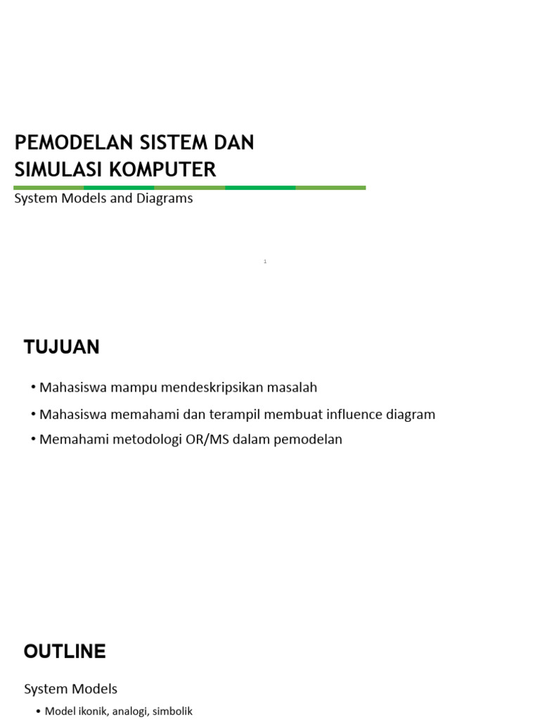 PEMODELAN SISTEM DAN SIMULASI KOMPUTER System Models and Diagrams | PDF