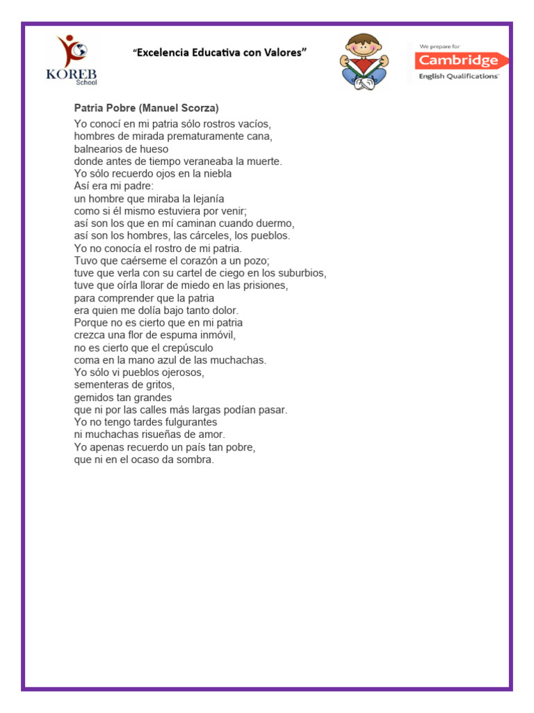 Poemas para Fiestas Patrias | PDF | Libros para adolescentes